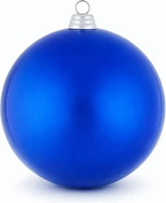 Velká vánoční koule 20 cm, modrá lesklá, UV, plastová, venkovní