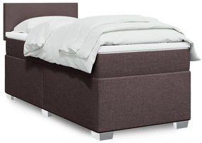 Box spring postel s matrací tmavě hnědá 90x200 cm textil 3288067