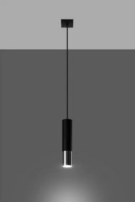 Lustr SOLLUX Loopez 1 GU10 1x40W bez zdroje SL.0940 černá/chrom