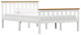 Rám postele bílý masivní borovice 120 x 200 cm,  283246 HangarStore.cz