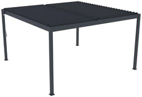 Hliníková bioklimatická pergola s lamelami BestBerg BBP-16G / 4 x 4 m / šedá