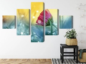 Vícedílný obraz Růžový Květ Na 3D Louce Nedostatek Nedostatek Plátno Canvas 250x150