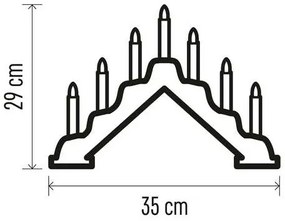 LED Vánoční svícen 7xLED/2xAA bílá