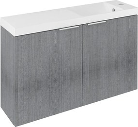 Sapho Latus X koupelnová skříňka 80 x 54,5 x 22 cm s odkládací plochou pravá dub stříbrný LT110-SET03