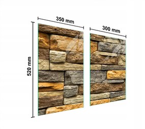 Skleněná Ochranná Deska Do Kuchyně 65x52 Cihlová