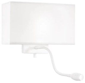 Ideal Lux - LED Flexibilní nástěnná lampa HOTEL 1xE27/60W/230V + LED/1,5W bílá