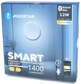 Aigostar - LED Stmívatelné nástěnné svítidlo MESH Smart LED/12W/230V bílá