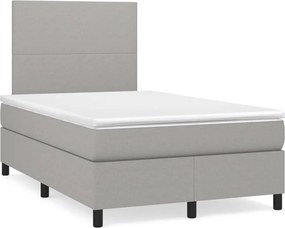 Box spring postel s matrací světle šedá 120 x 200 cm textil 3141601