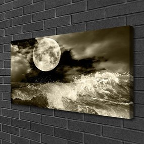 Obraz na plátně Noc Měsíc Krajina 100x50 cm