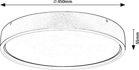 Rabalux Stříbrné stropní LED svítidlo Dewson 450mm 37W 71289