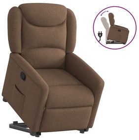 Zvedací polohovací křeslo hnědé textil 3303198