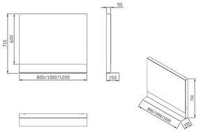 Ravak Formy 1200 Zrcadlo 120x72 dub X000001048