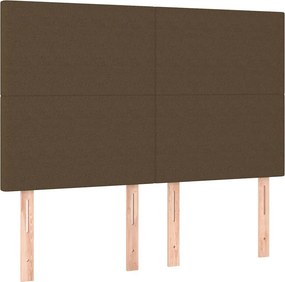 Box spring postel s matrací a LED tmavě hnědá 140x200 cm textil 3135280