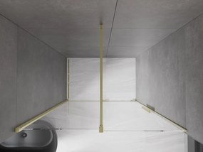 Mexen Velar, posuvné dveře do otvoru 150x200 cm, 8mm čiré sklo, zlatá matná, 871-150-000-01-55