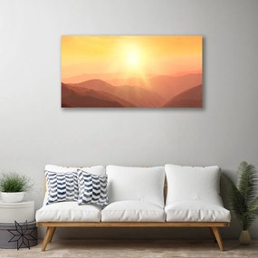 Obraz na plátně Slunce Hory Krajina 140x70 cm