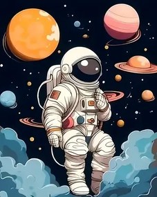 NORIMPEX Diamantové malování Astronaut / 30x40 cm