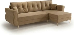 Rozkládací oboustranná sedací souprava do L SILVIANO 230x140 cm, béžová