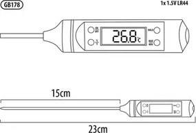 GB178 Teploměr se sondou do potravin / Teploměr
