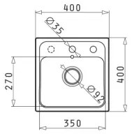 Pyramis 70168201 - Kuchyňský dřez CAMEA MINI 40x40 cm granit/černá