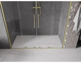 Mexen Velar Duo, posuvné dveře do otvoru 180x200 cm, 8mm čiré sklo, zlatá matná, 871-180-000-02-55