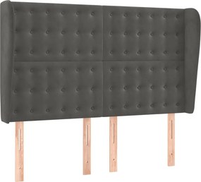 Box spring postel s matrací a LED tmavě šedá 140x200 cm samet 3136366