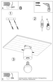Stropní svítidlo Salgado, dřevěné tělo svítidla