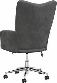 Relaxační křeslo tmavě šedé samet 328162