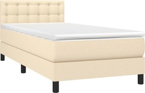 Box spring postel s matrací krémová 90x200 cm textil 3140350