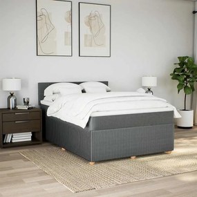 Box spring postel s matrací tmavě šedá 160x200 cm textil 3287508