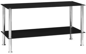 Konferenční stolek černý 110 x 43 x 60 cm tvrzené sklo - Default Title