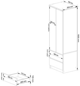 Skříň STAR S 60 cm 2D 2SZ zrcadla CLP bílá