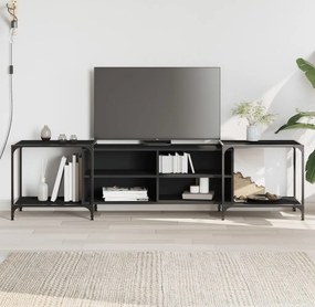 vidaXL TV skříňka 203 x 37 x 50 cm kompozitní dřevo [837609] Barva: Černá