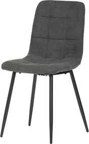 Autronic Jídelní židle, potah šedá látka, kovová čtyřnohá podnož, černý mat CT-281 GREY2