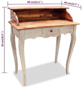 vidaXL Psací stůl z masivního recyklovaného dřeva, 80 x 40 x 92 cm
