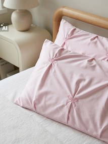 Sinsay - Sada povlaků na polštáře s řasením a výšivkou mašlí - pastelová růžová
