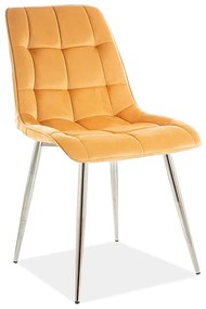 Jídelní židle CHIC VELVET stříbrná Signal Žlutá