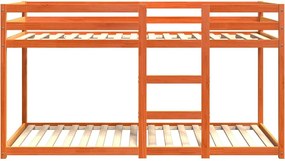 Patrová postel voskově hnědá 90x200 cm masivní borové dřevo 3214874