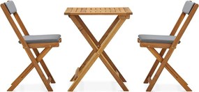 3dílný skládací bistro set s poduškami masivní akáciové dřevo 310275