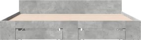 Rám postele se zásuvkami betonově šedý 200 x 200 cm kompozit 3280723