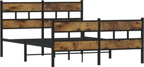 Kovový rám postele bez matrace kouřový dub 160 x 200 cm 3308465