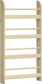 HOMCOM nástěnný knihovní regál s 4 policemi, dětský regál pro domov a kancelář, nosnost 30 kg, 59 x 12 x 113 cm, přírodní