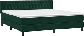 Box spring postel s matrací tmavě zelená 180x200 cm samet 3131156