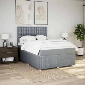 Box spring postel s matrací světle šedá 160 x 200 cm textil 3294421