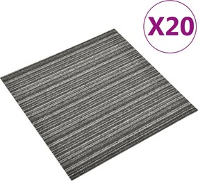 vidaXL Kobercové podlahové dlaždice 20 ks 5 m² 50 x 50 cm [147309] Barva: striped anthracite