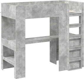 Rám patrové postele se stolem Betonově šedá 90 x 200 cm 3410454