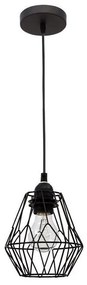 NV 8801501 Závěsné svítidlo ISABELLA ocel černá a černý kabel, E27 1x12W - NOVA LUCE