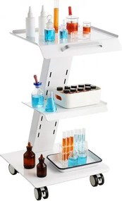 Vozík na vozíky pro zubní laboratoře Mobilní pojízdný servírovací vozík 3 vrstvy
