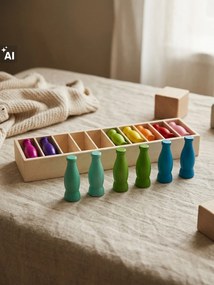 Sinsay - Dřevěná dovednostní hra s barevnými lahvičkami - vícebarevná