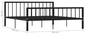 Petromila Rám postele černý kov 180 x 200 cm