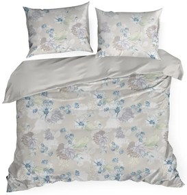 Eurofirany Ložní prádlo z mikrovlákna 140x200 Julia ash blue white flowers D91